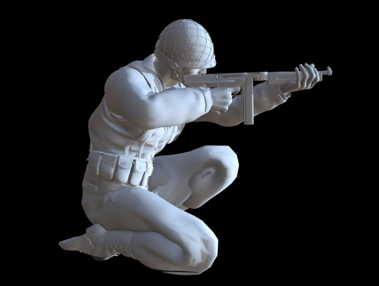 US Soldier WW2 Printable - 3D Model by SkifX