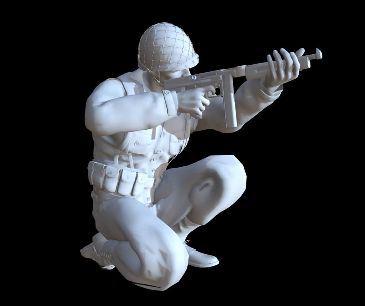 US Soldier WW2 Printable - 3D Model by SkifX