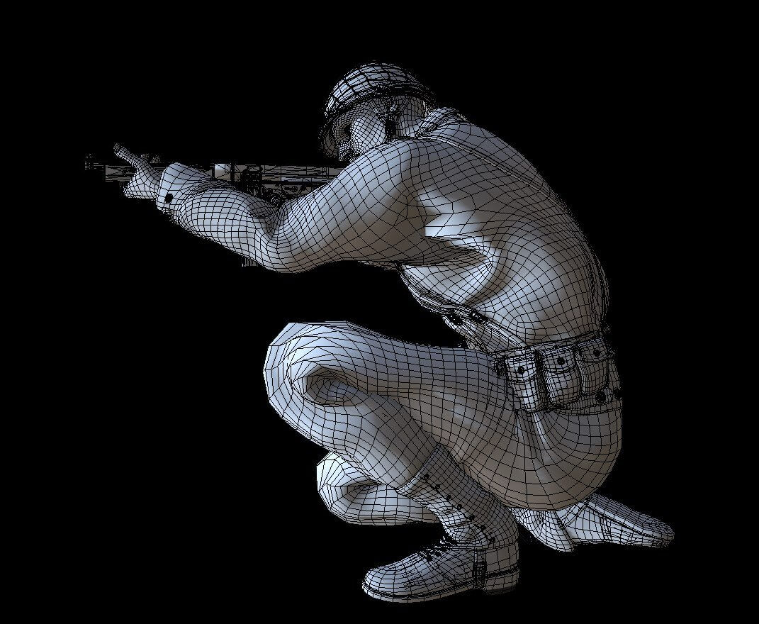 US Soldier WW2 Printable - 3D Model by SkifX