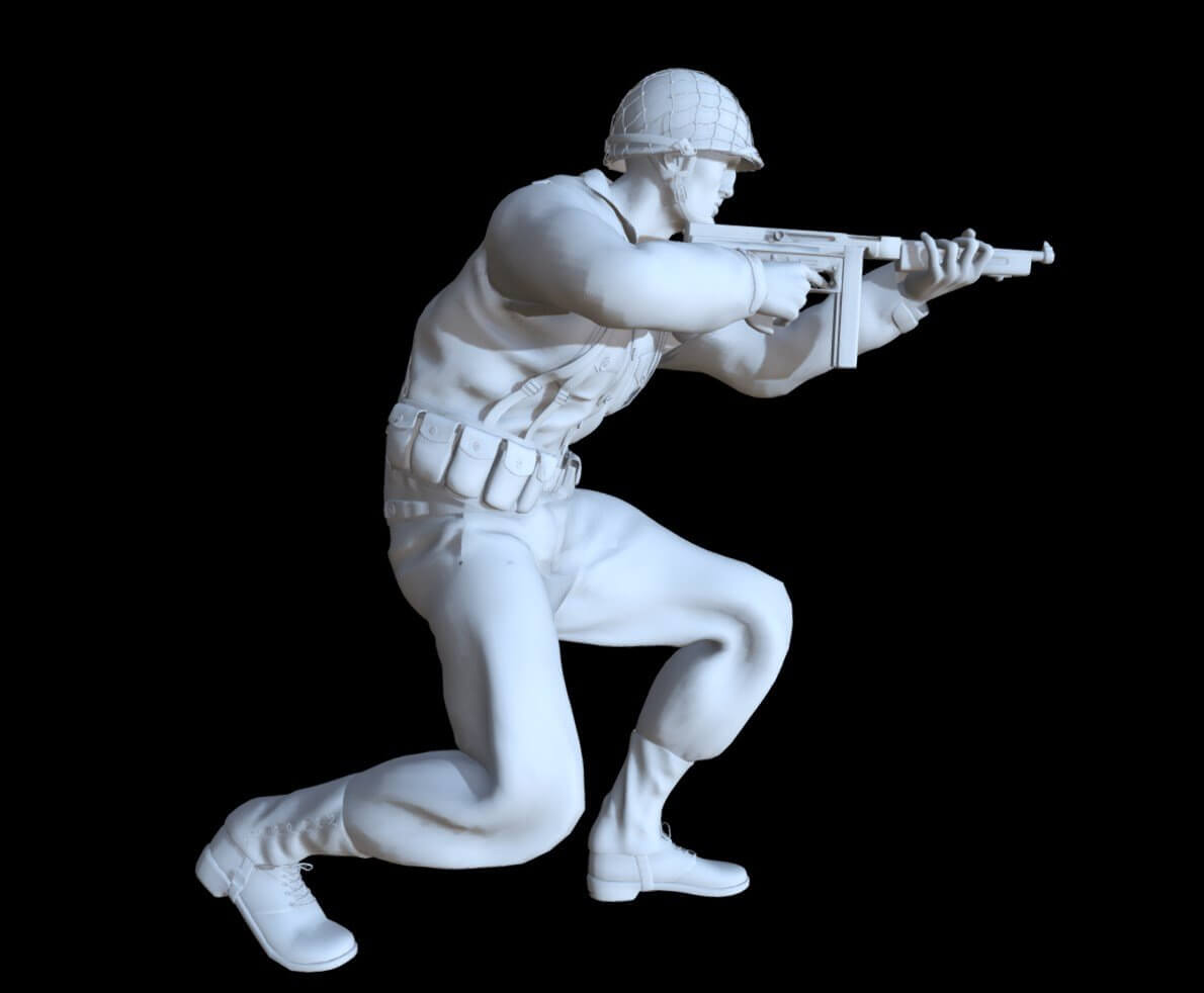 US Soldier WW2 Printable - 3D Model by SkifX