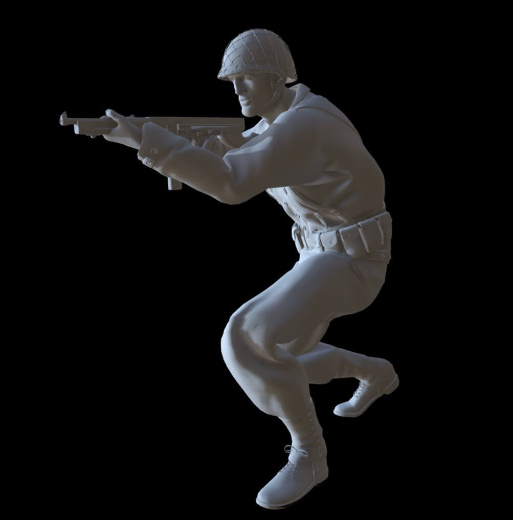 US Soldier WW2 Printable - 3D Model by SkifX