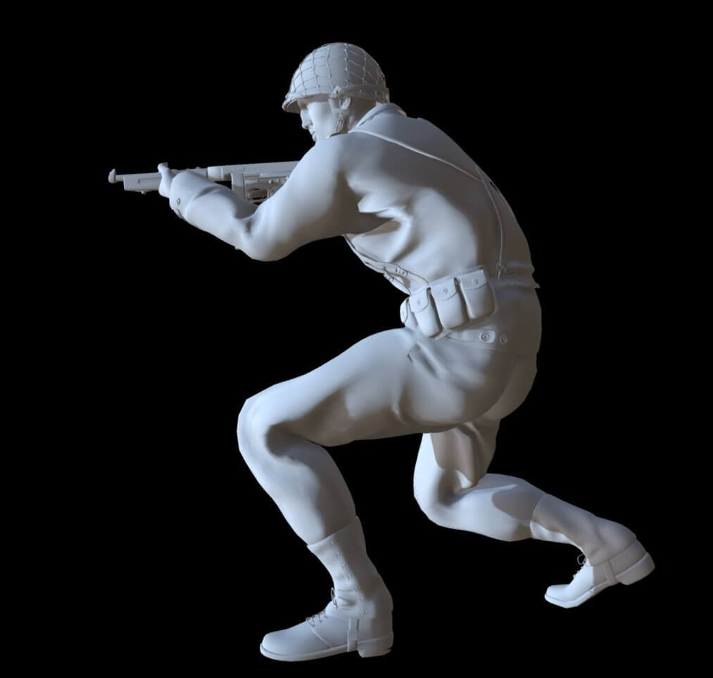 US Soldier WW2 Printable - 3D Model by SkifX