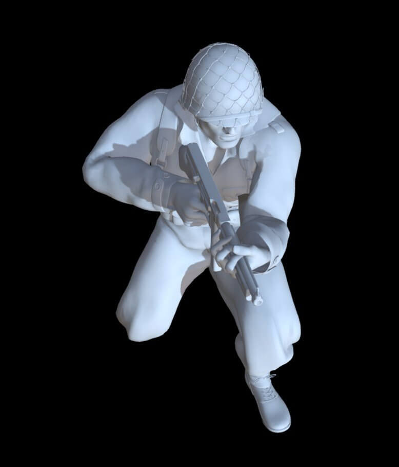 US Soldier WW2 Printable - 3D Model by SkifX