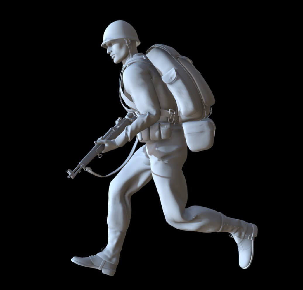 US Soldier WW2 Printable - 3D Model by SkifX