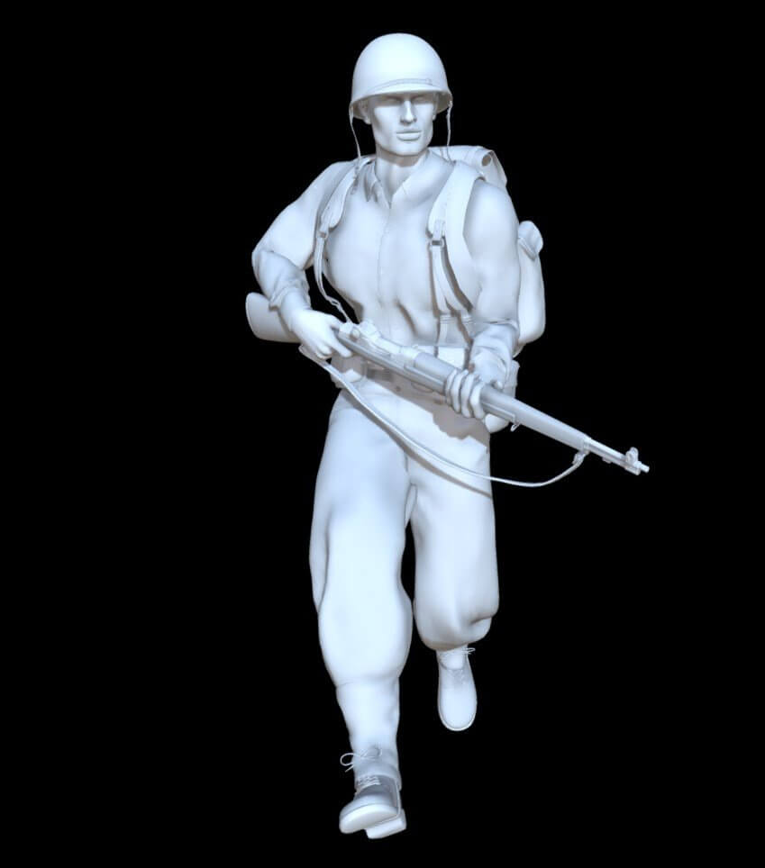 US Soldier WW2 Printable - 3D Model by SkifX