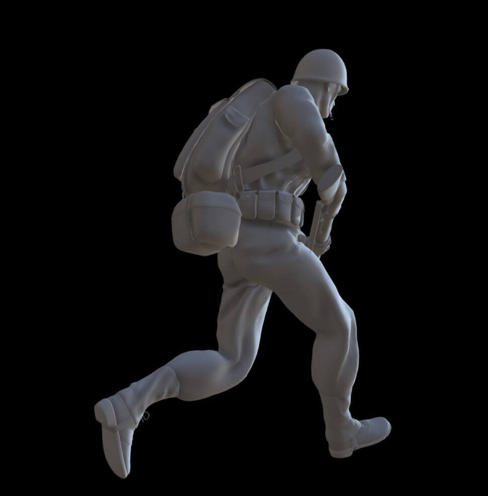 US Soldier WW2 Printable - 3D Model by SkifX