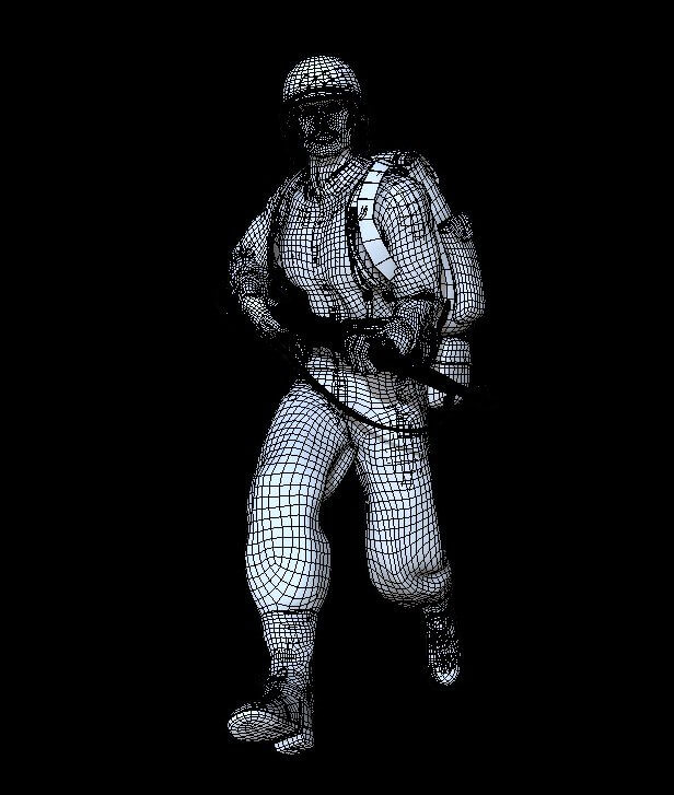 US Soldier WW2 Printable - 3D Model by SkifX
