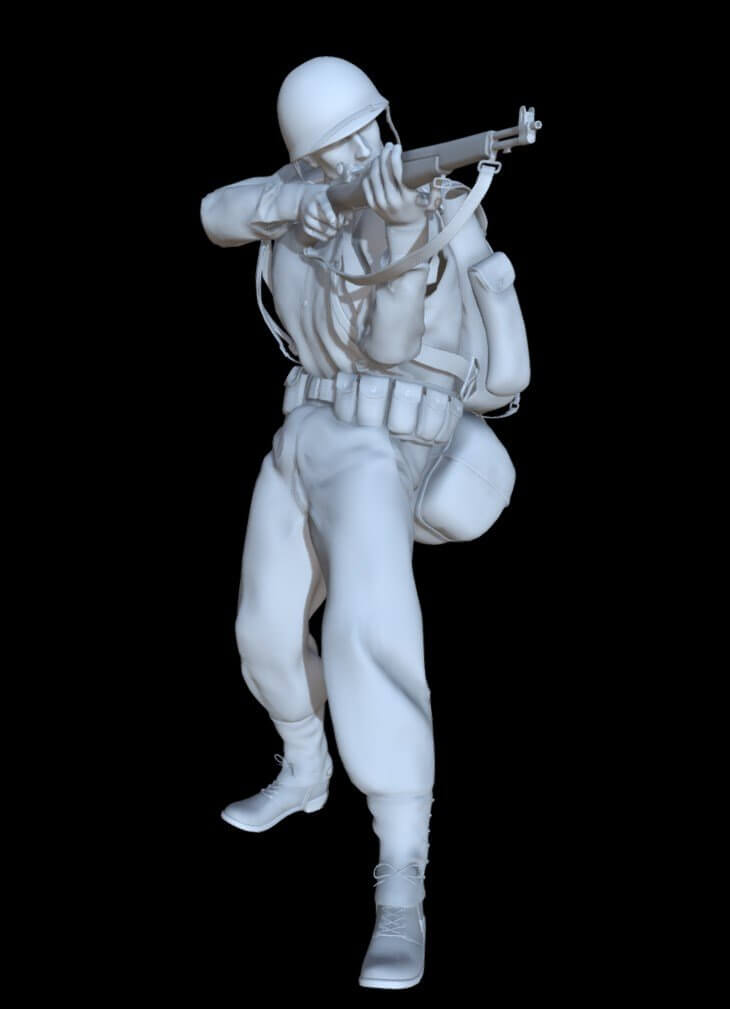 US Soldier WW2 Printable - 3D Model by SkifX