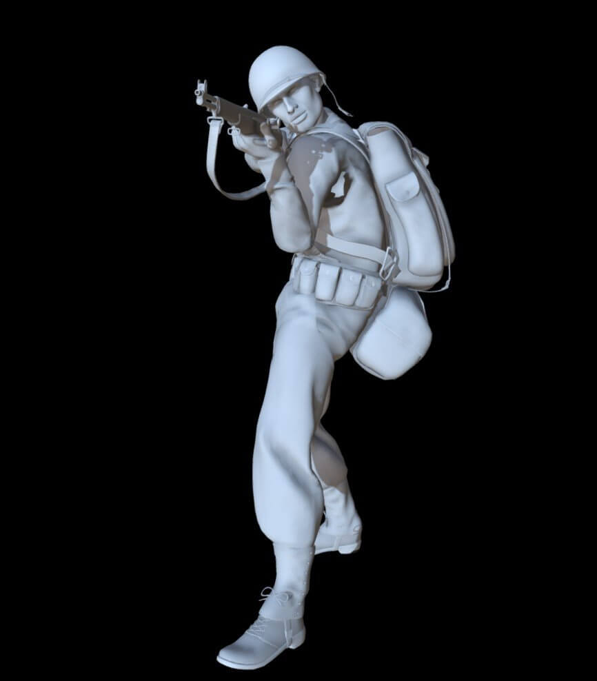 US Soldier WW2 Printable - 3D Model by SkifX