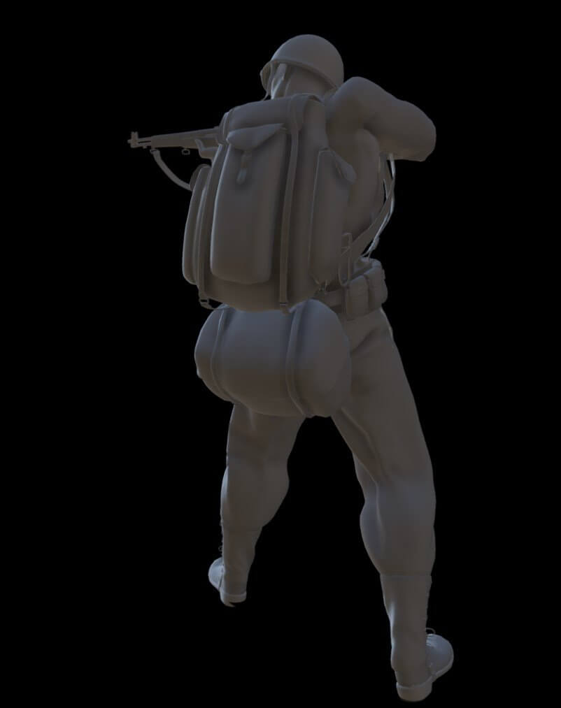 US Soldier WW2 Printable - 3D Model by SkifX