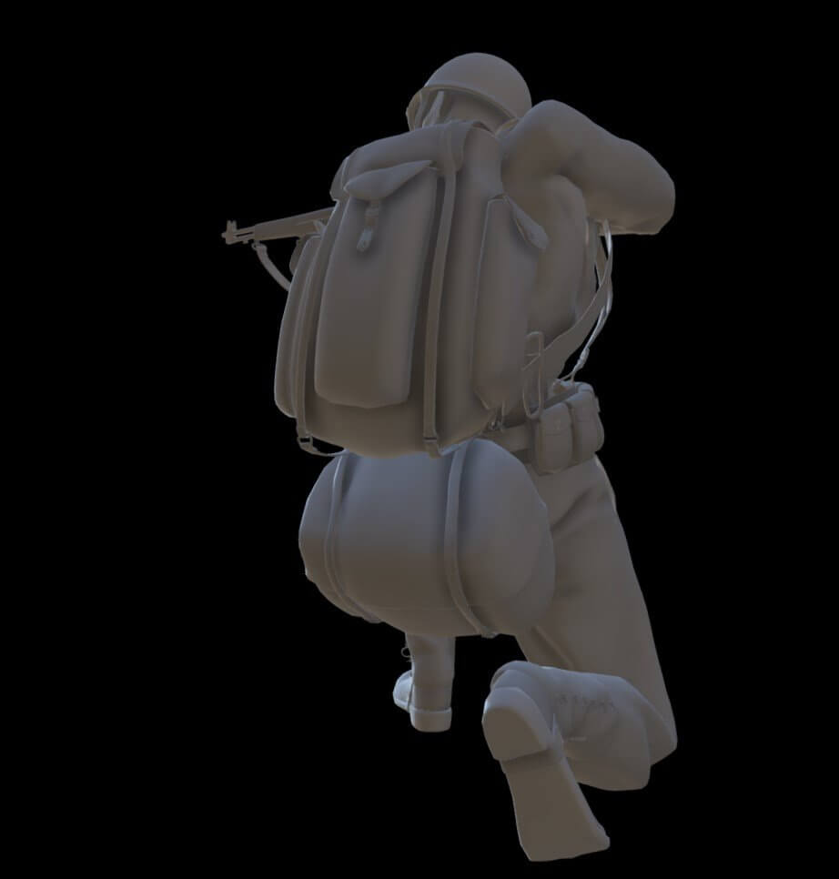 US Soldier WW2 Printable - 3D Model by SkifX