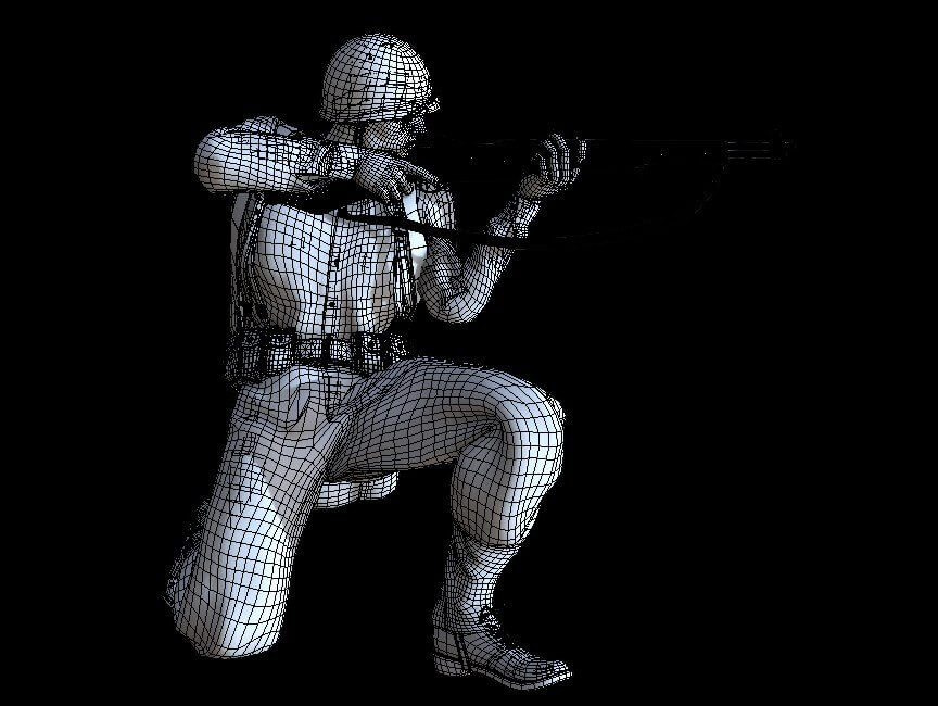 US Soldier WW2 Printable - 3D Model by SkifX