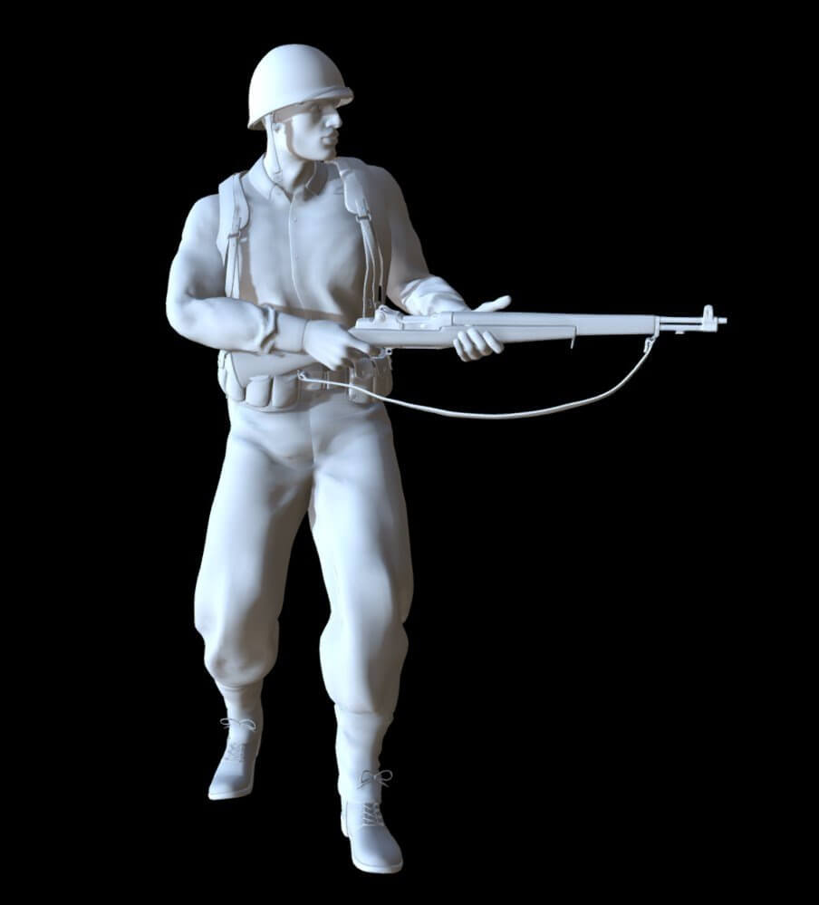 US Soldier WW2 Printable - 3D Model by SkifX