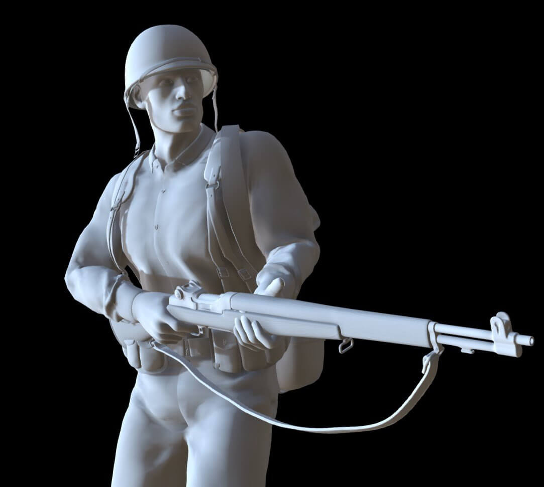 US Soldier WW2 Printable - 3D Model by SkifX