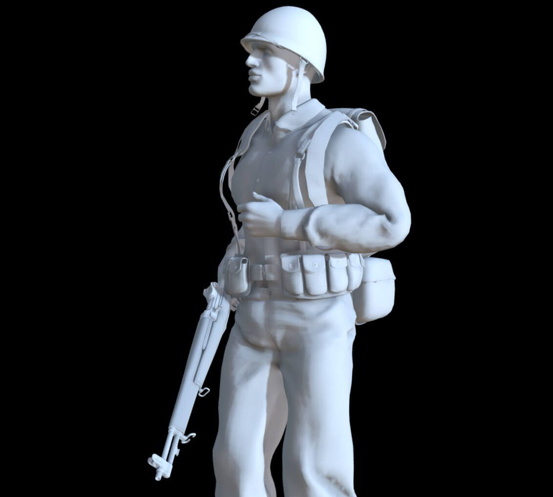 US Soldier WW2 Printable - 3D Model by SkifX