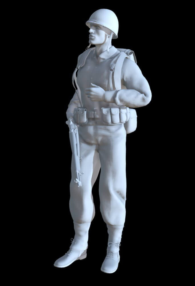 US Soldier WW2 Printable - 3D Model by SkifX