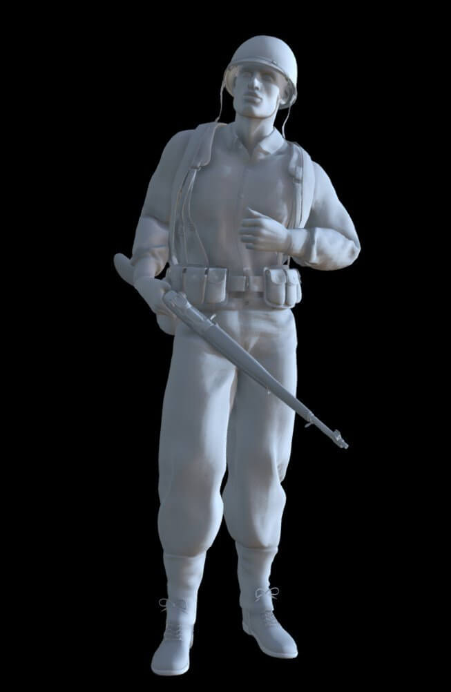 US Soldier WW2 Printable - 3D Model by SkifX