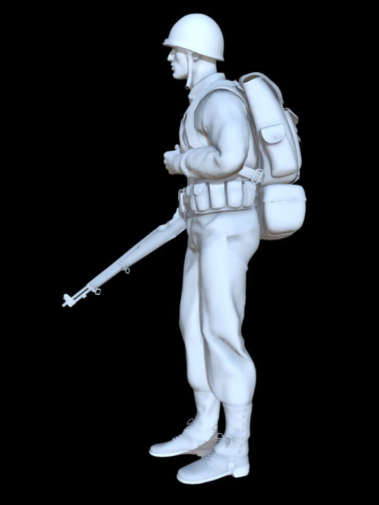US Soldier WW2 Printable - 3D Model by SkifX