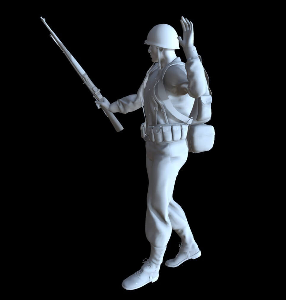 US Soldier WW2 Printable - 3D Model by SkifX