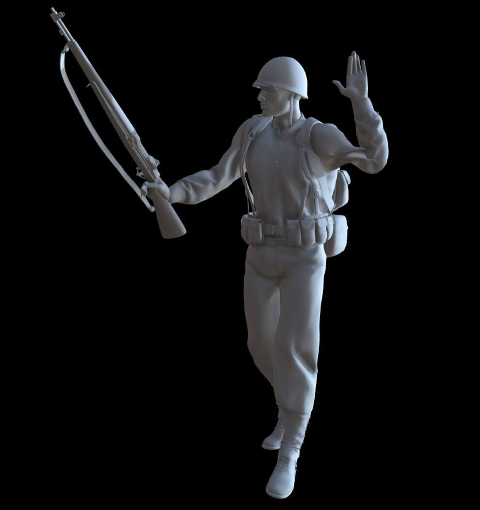 US Soldier WW2 Printable - 3D Model by SkifX