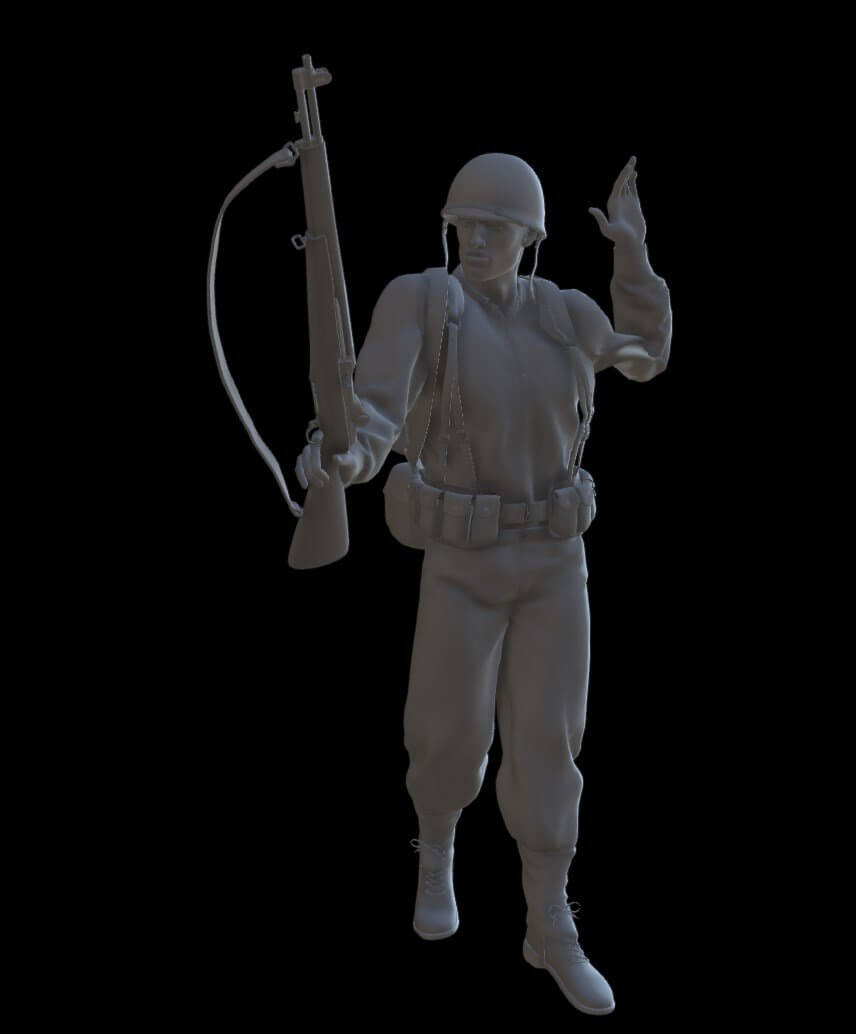 US Soldier WW2 Printable - 3D Model by SkifX