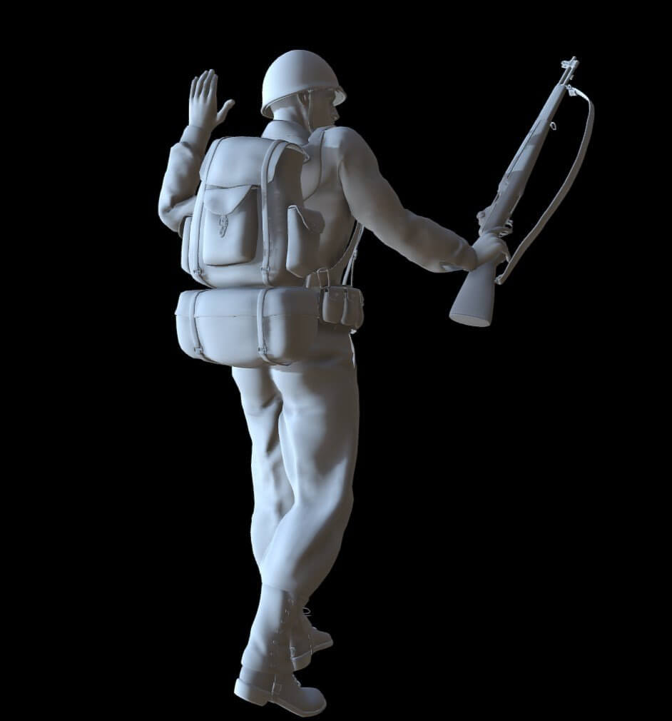 US Soldier WW2 Printable - 3D Model by SkifX