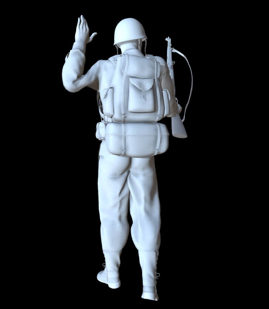 US Soldier WW2 Printable - 3D Model by SkifX