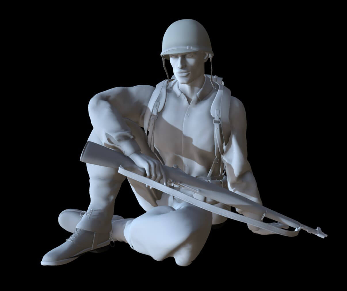 US Soldier WW2 Printable - 3D Model by SkifX