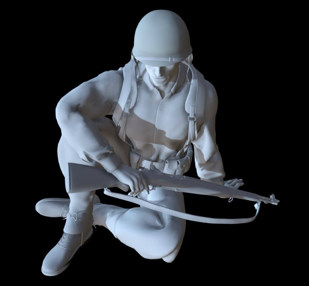 US Soldier WW2 Printable - 3D Model by SkifX