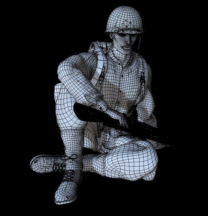 US Soldier WW2 Printable - 3D Model by SkifX