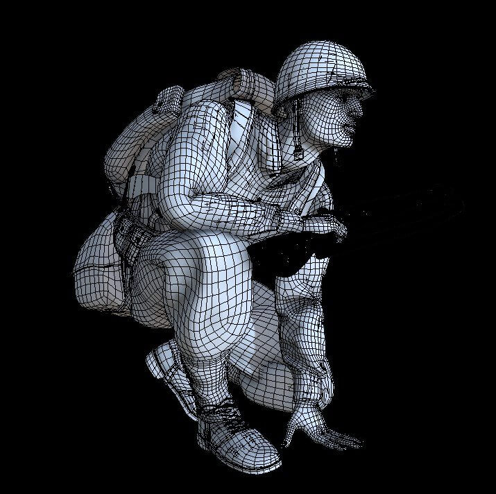 US Soldier WW2 Printable - 3D Model by SkifX