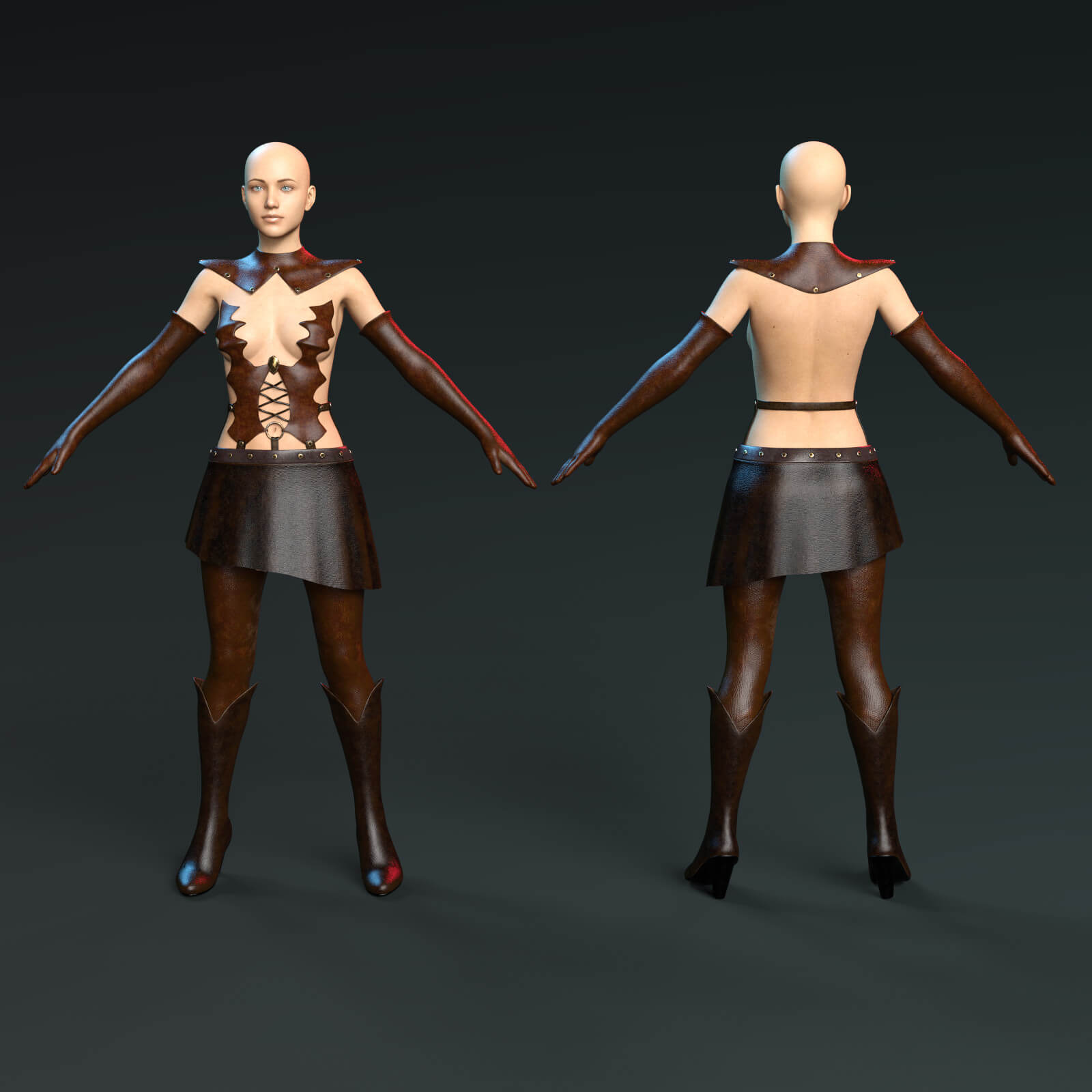 Skimpy Leather Armor For Genesis 8 Daz Content By Skilloxygen