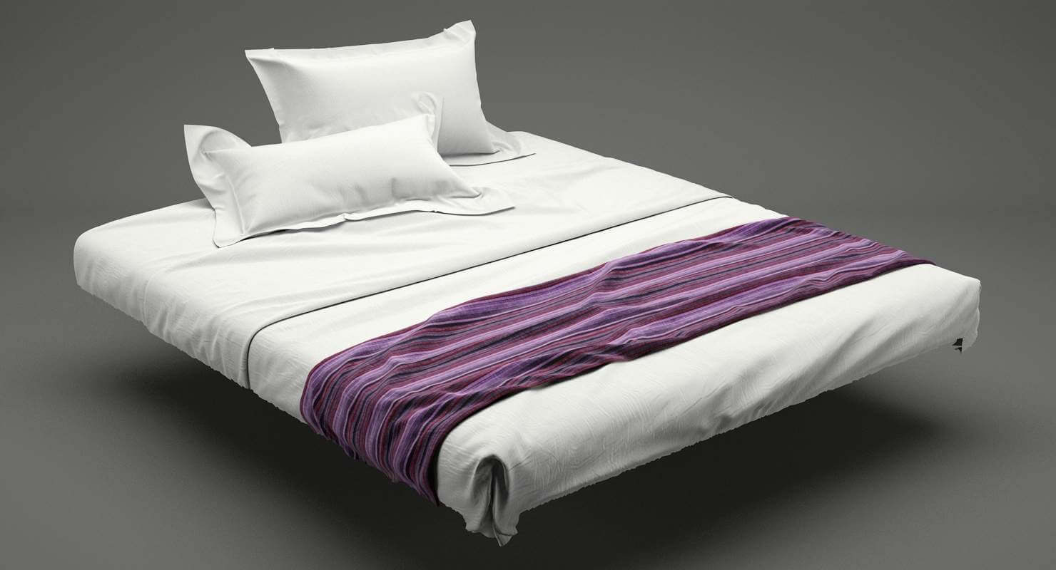 Bed Set 011 - 3D Model by sky3dstudio