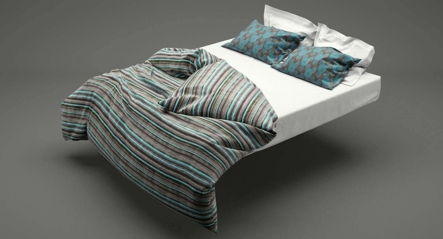 Bed Set 012 - 3D Model by sky3dstudio