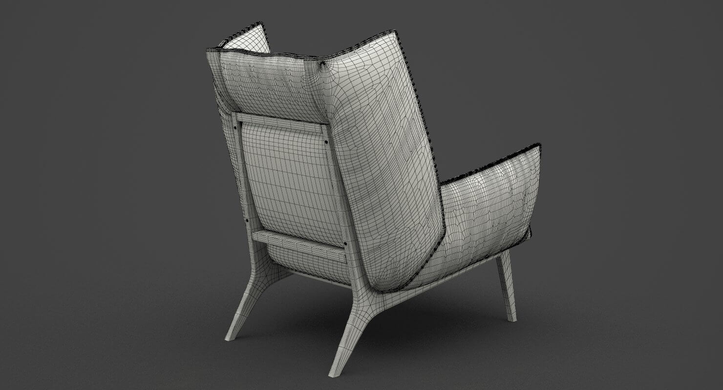 Armchair 002 - 3D Model by sky3dstudios