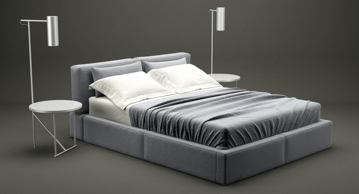 Bed 002 - 3D Model by sky3dstudios