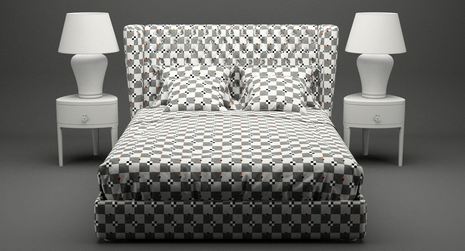 Bed 003 - 3D Model by sky3dstudios