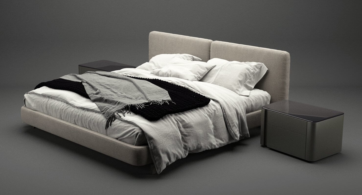 Photorealistic Bed 004 - 3D Model by sky3dstudios
