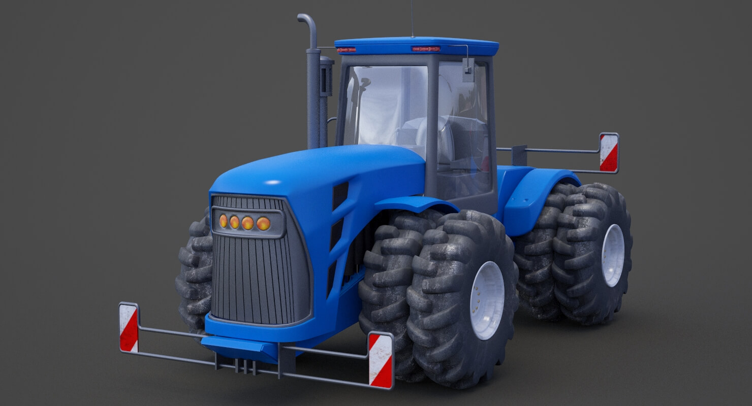 4 Wheel Drive Tractor 01 - 3D Model by sky3dstudios69