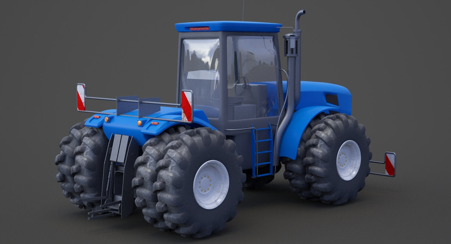 4 Wheel Drive Tractor 01 - 3D Model by sky3dstudios69