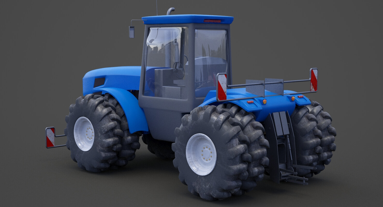 4 Wheel Drive Tractor 01 - 3D Model by sky3dstudios69