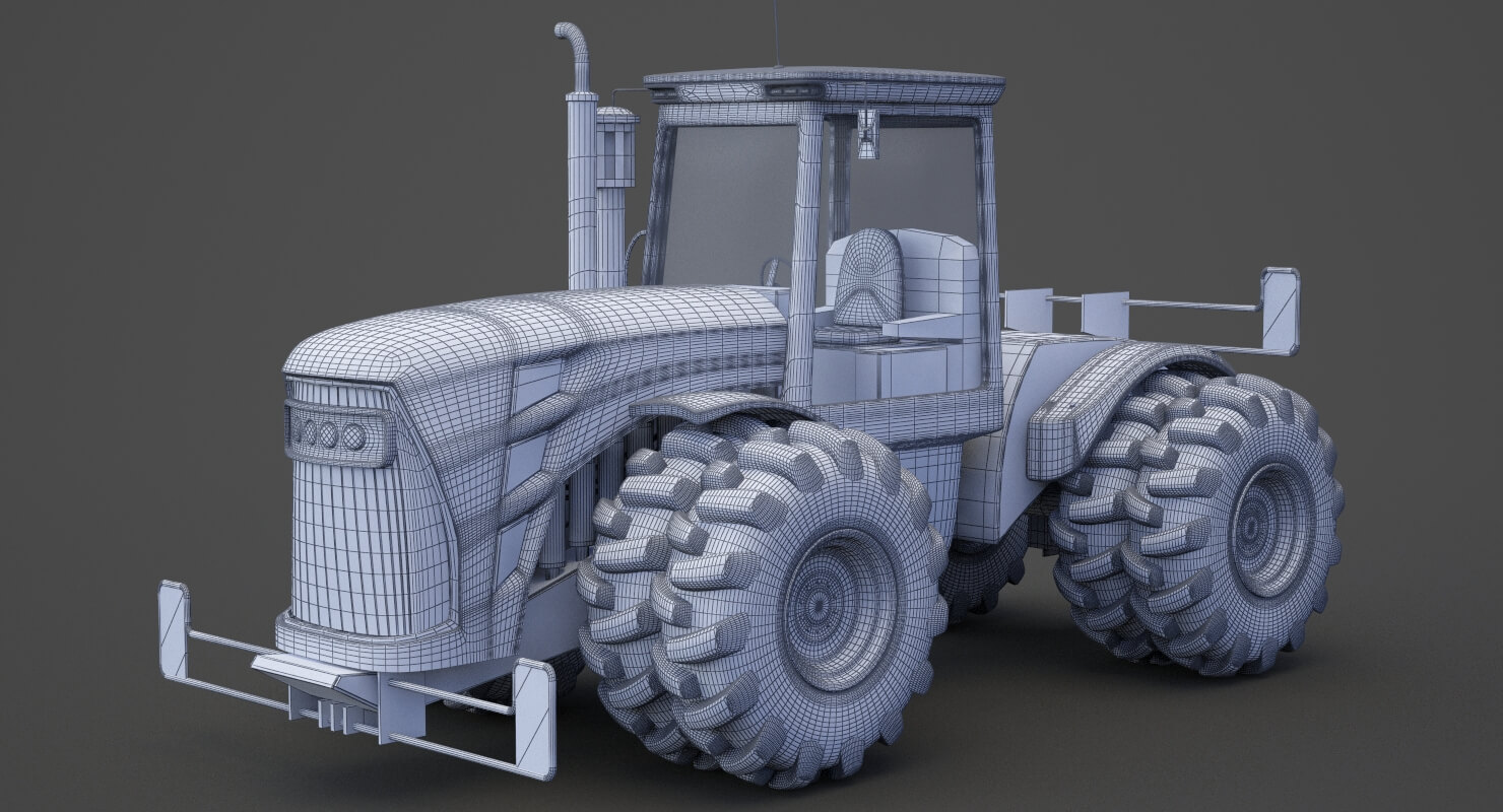4 Wheel Drive Tractor 01 - 3D Model by sky3dstudios69