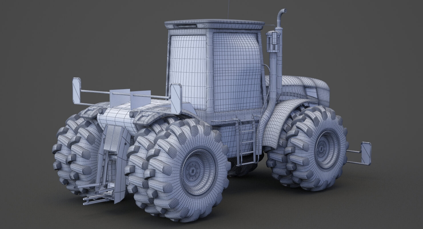 4 Wheel Drive Tractor 01 - 3D Model by sky3dstudios69