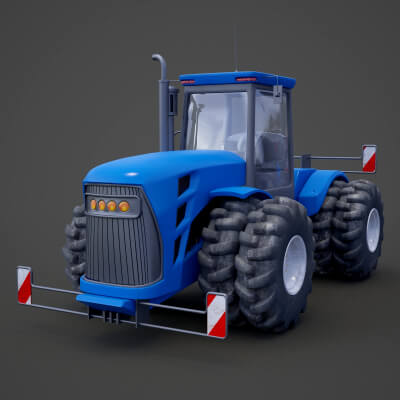4 Wheel Drive Tractor 01 - 3D Model by sky3dstudios69