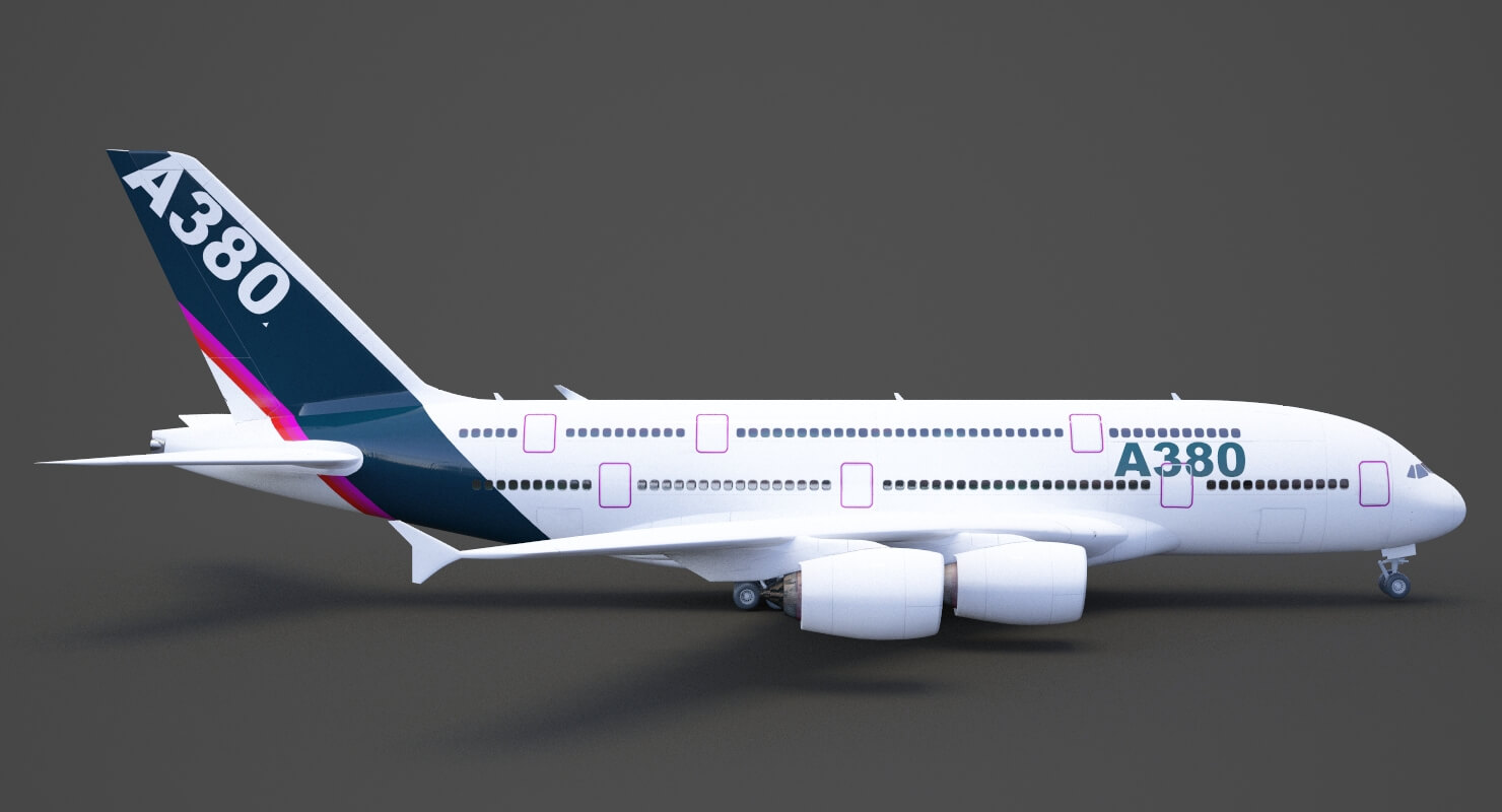 Airbus A380 Aircraft 01 - 3D Model by sky3dstudios69