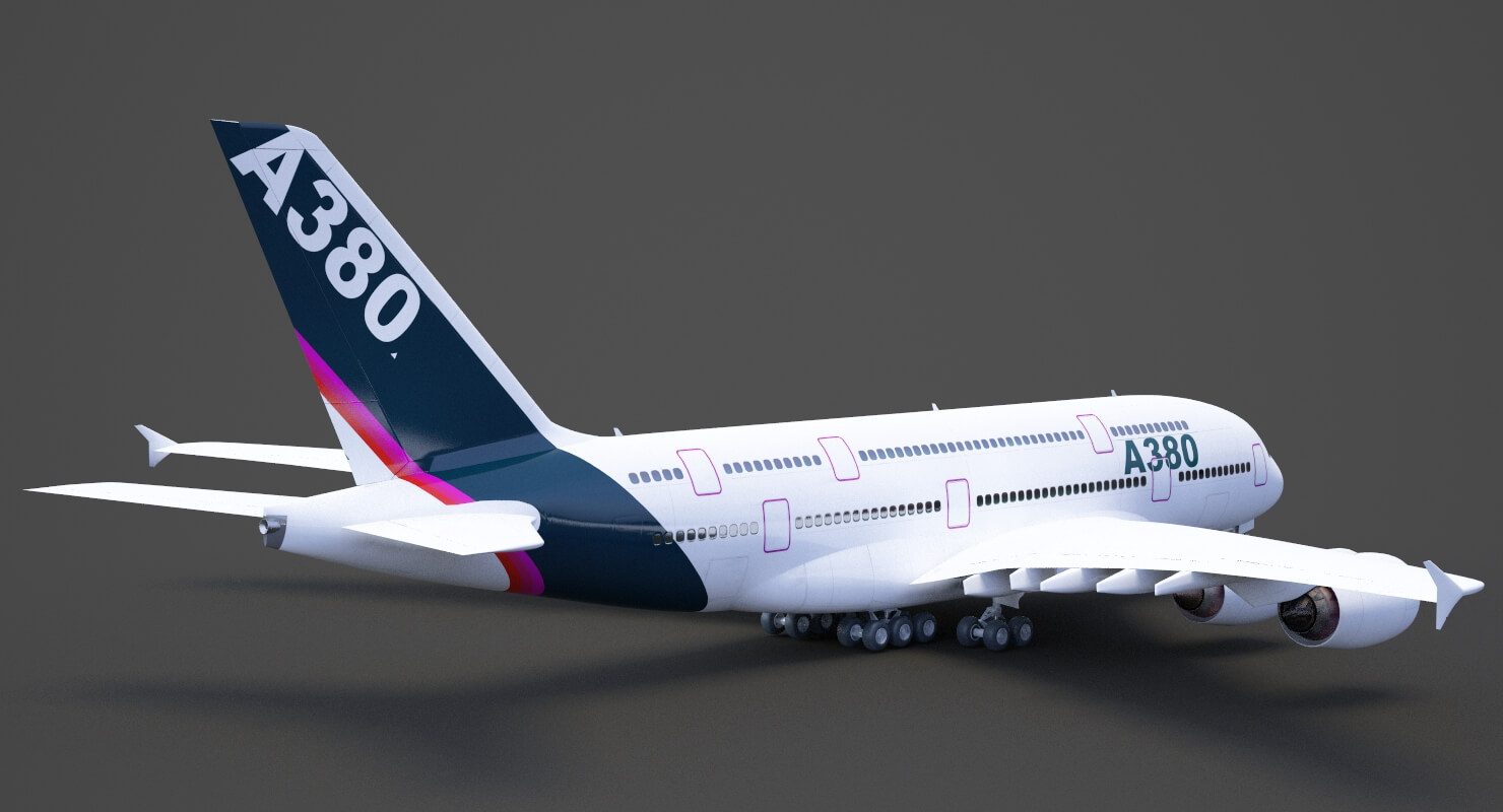 Airbus A380 Aircraft 01 - 3D Model by sky3dstudios69