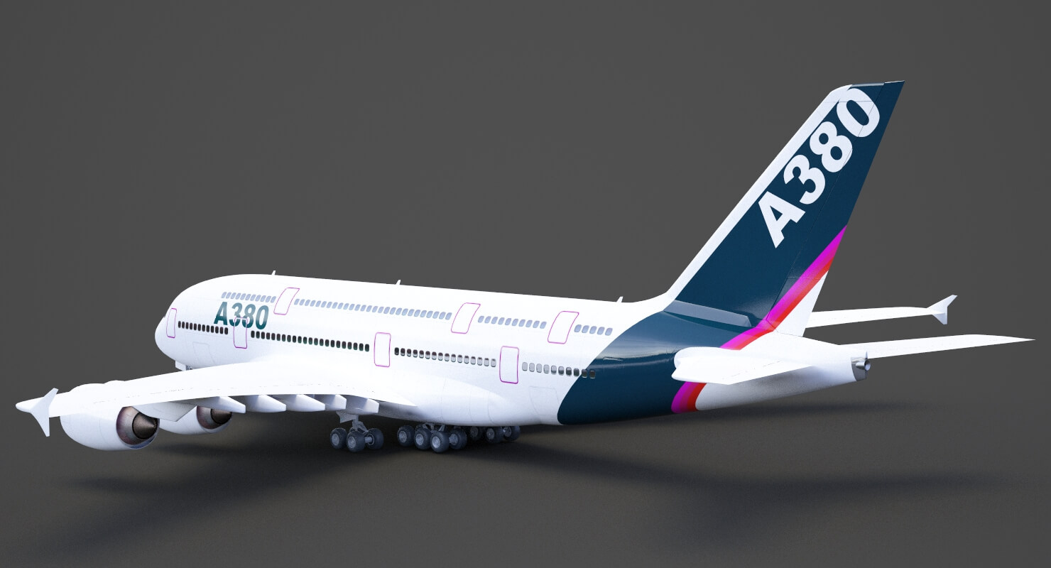 Airbus A380 Aircraft 01 - 3D Model by sky3dstudios69