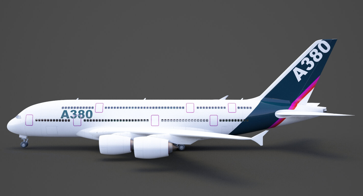 Airbus A380 Aircraft 01 - 3D Model by sky3dstudios69
