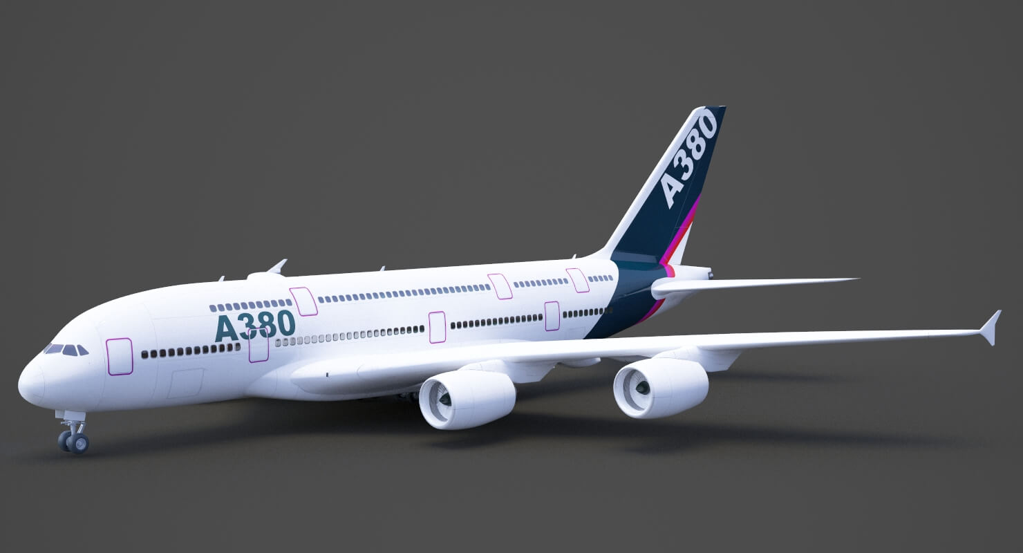 Airbus A380 Aircraft 01 - 3D Model by sky3dstudios69