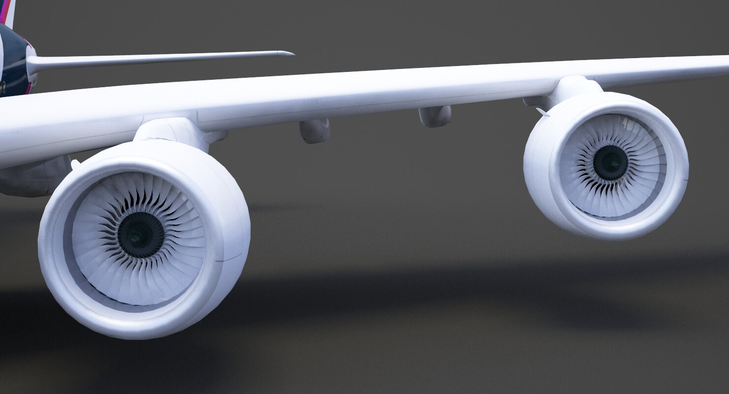 Airbus A380 Aircraft 01 - 3D Model by sky3dstudios69